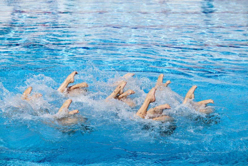 Synchronized swimmers stock image. Image of coordination - 28220597