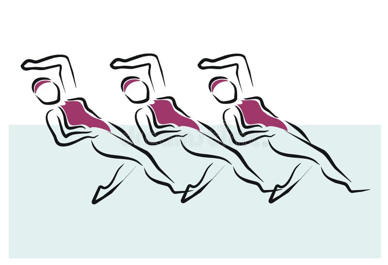 Synchronized swimming stock vector. Illustration of concentration ...