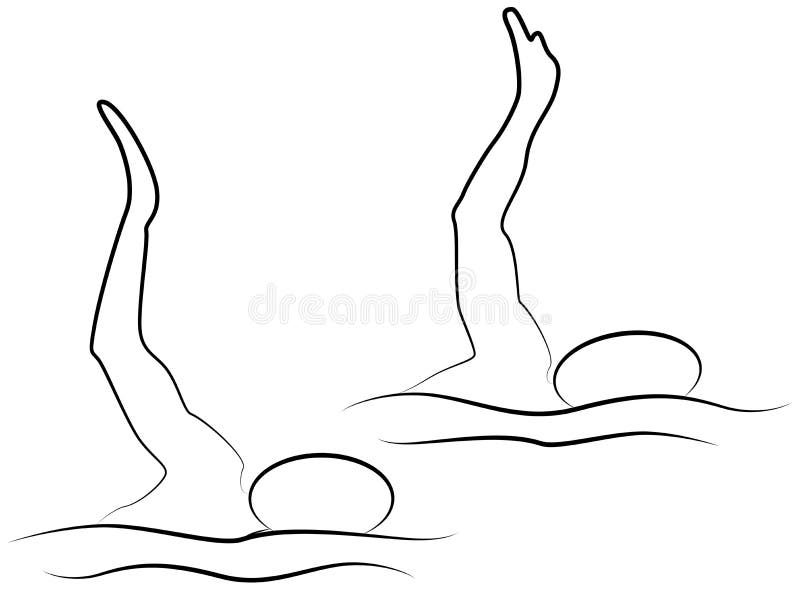 Synchro Swimming Silhouette Stock Illustrations – 14 Synchro Swimming ...