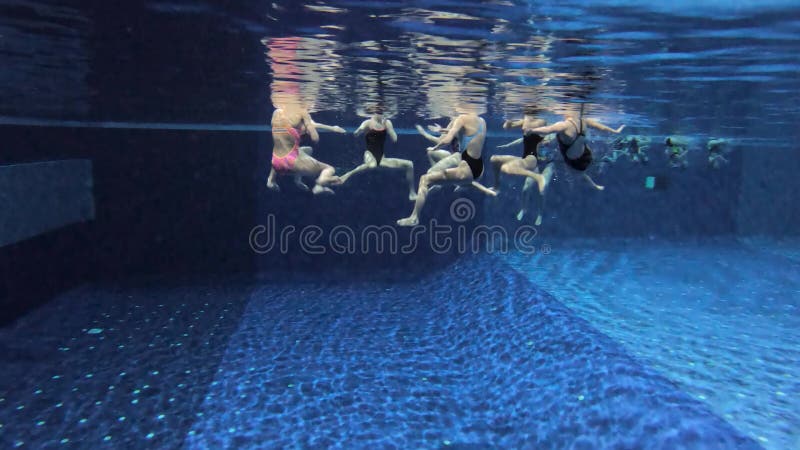 Synchronized Swimming Junior Team Underwater Training in the Swimming ...