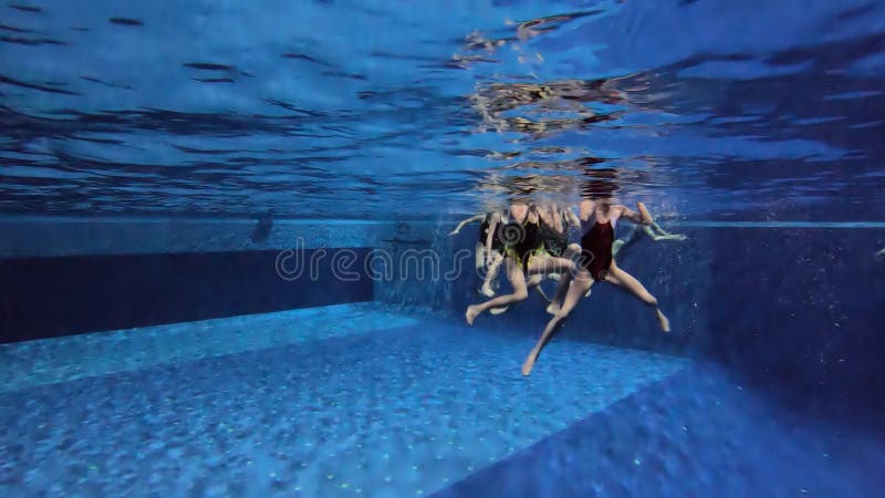 Synchronized Swimming Junior Team Underwater Training in the Swimming ...