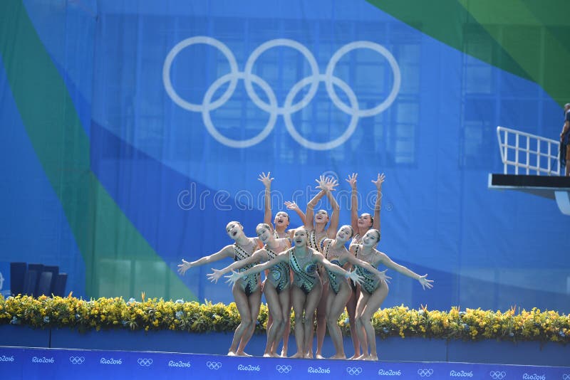 Synchronized Swimming of in the Olympic Games Editorial Image - Image ...