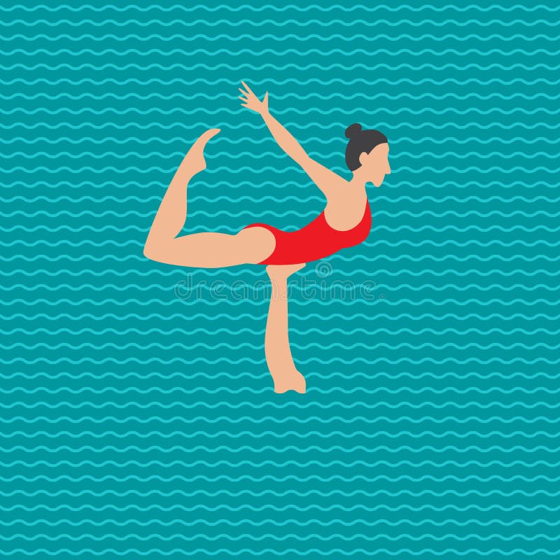 Woman Athlete on the Performance of Synchronized Swimming Stock Vector ...