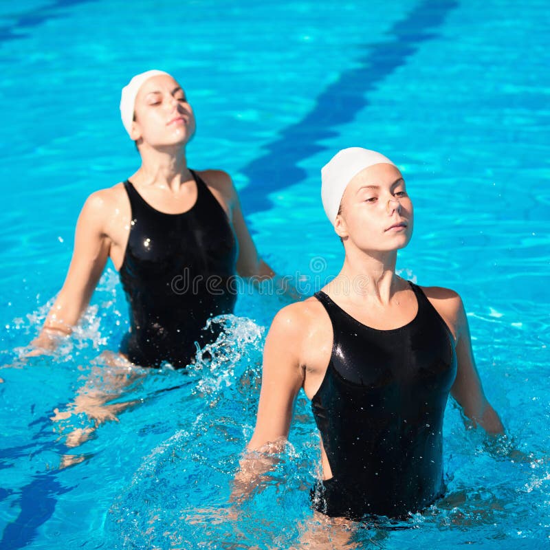 Synchronized swimming stock image. Image of energy, movement - 222845175
