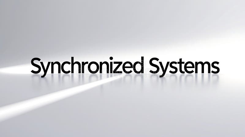 Synchronized Systems Showcased in Modern Typography with Reflective Lighting Stock Photo - Image ...