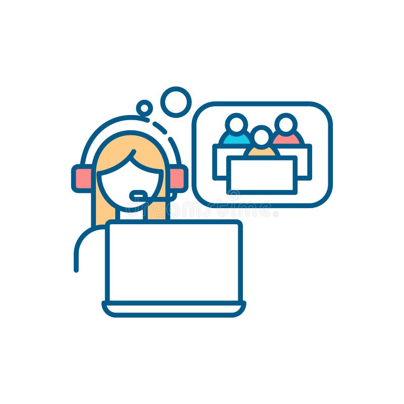 Synchronous Learning RGB Color Icon Stock Vector - Illustration of ...