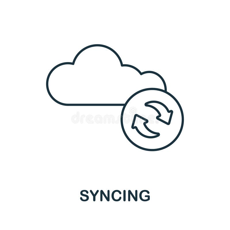 Syncing Line Icon. Element Sign from Networking Collection. Syncing Outline Icon Sign for Web ...
