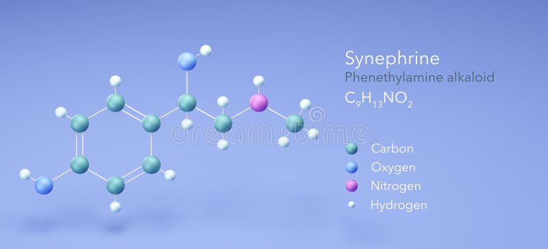 Synephrine Molecule, Molecular Structures, Phenethylamine Alkaloid, 3d ...