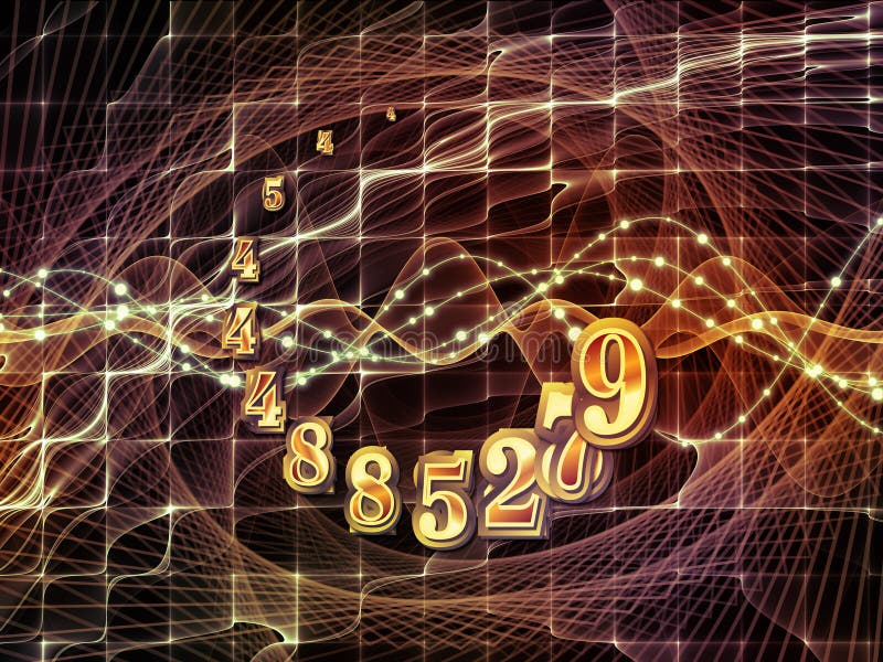 Swirl of Number Spheres stock illustration. Illustration of number ...