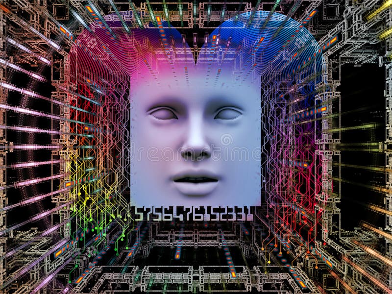 Synergies of Super Human AI Stock Illustration - Illustration of ...