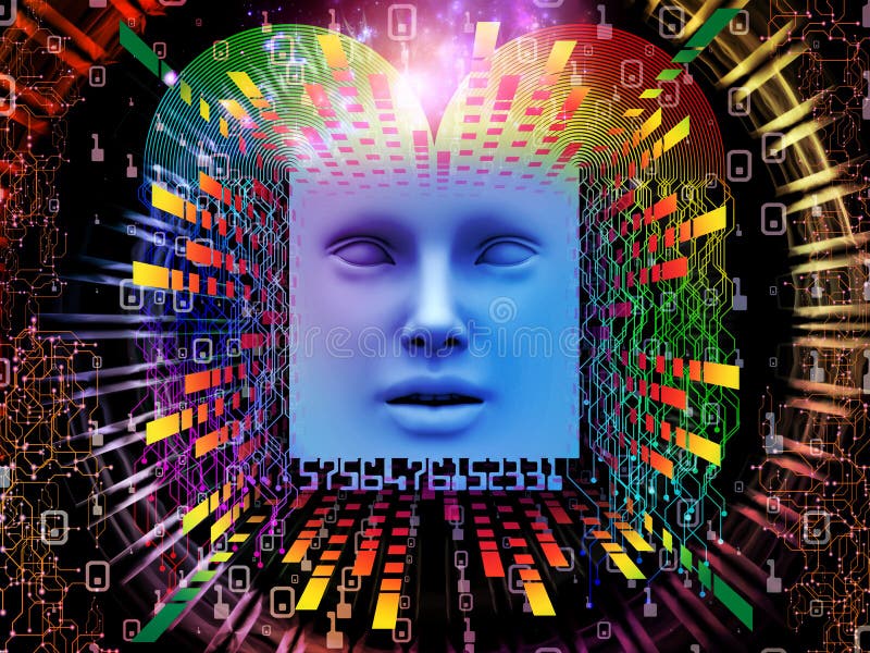 Synergies of Super Human AI Stock Illustration - Illustration of ...