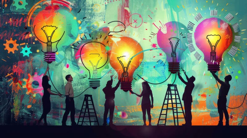 Synergistic Teamwork Driving Innovation and Creativity Stock Image ...