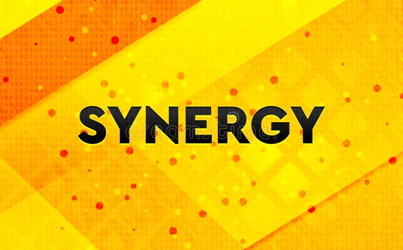 Synergy Abstract Digital Banner Yellow Background Stock Illustration ...