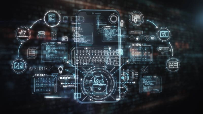 Synergy of Digital Data Visualization with Smartphone Aesthetics Stock Video - Video of data ...