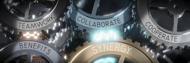 Synergy - gears concept stock illustration. Illustration of leadership ...