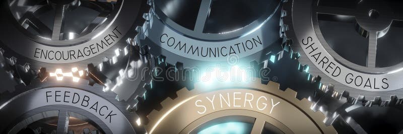 Synergy - gears concept stock illustration. Illustration of shared ...