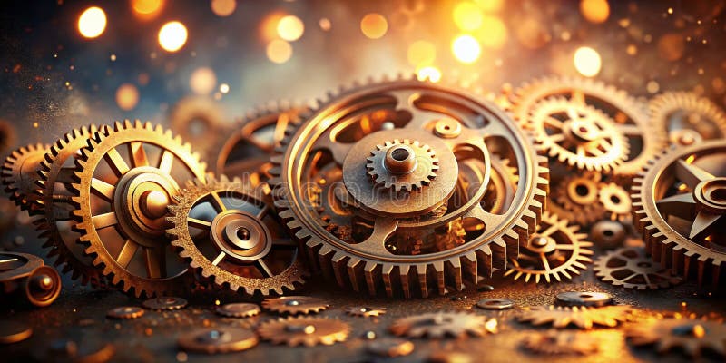 Synergy of Ideas Interlocking Metal Cogs Symbolize Teamwork and ...