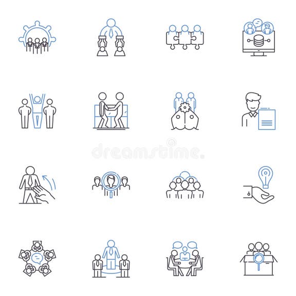 Synergy and Interaction Line Icons Collection. Synergy, Interaction ...