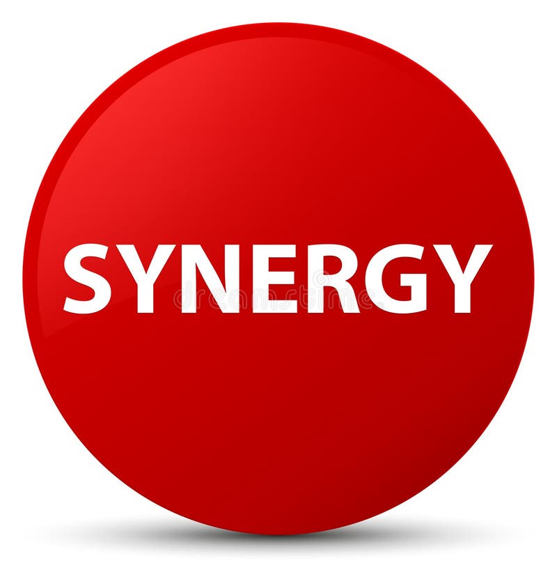 Synergy red round button stock illustration. Illustration of ...