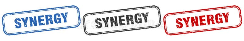 Synergy Square Isolated Sign Set. Synergy Stamp Stock Vector ...