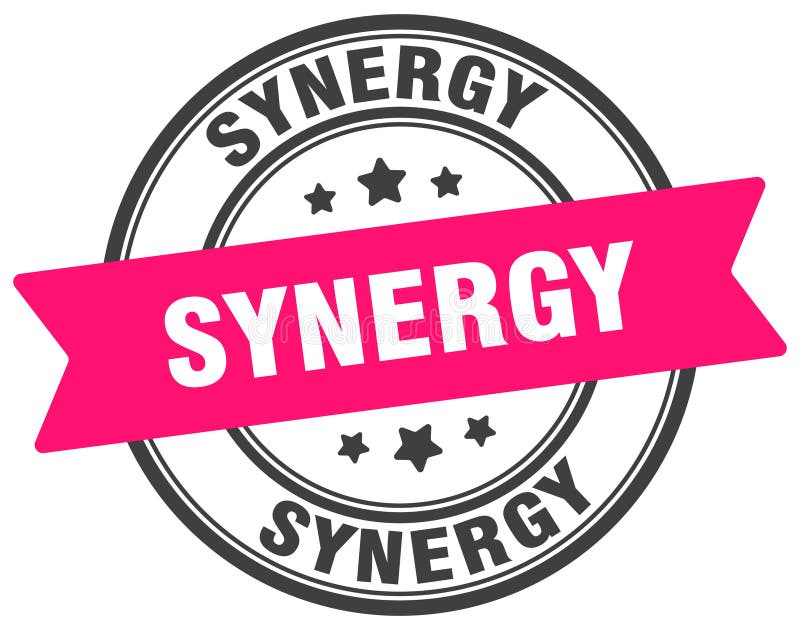 Synergy Stamp. Synergy Label on Transparent Background. Round Sign ...