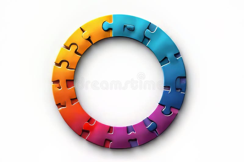 Synergy and Success Colorful Interlocking Puzzle Pieces Illustrate ...