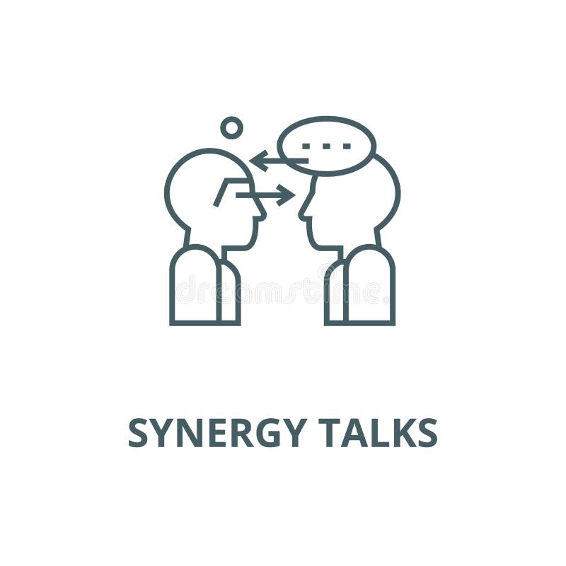 Synergy Talks Line Icon Concept. Synergy Talks Flat Vector Symbol, Sign ... Synergy Talks Line Icon Concept. Synergy Talks Flat Vector Symbol, Sign ...