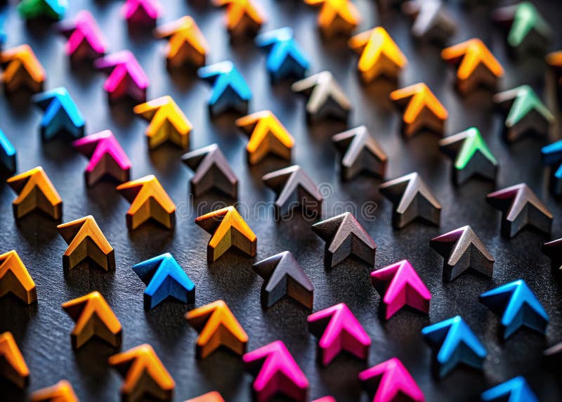 Synergy and Teamwork Miniature Black Arrows Illustrate Collaborative ...