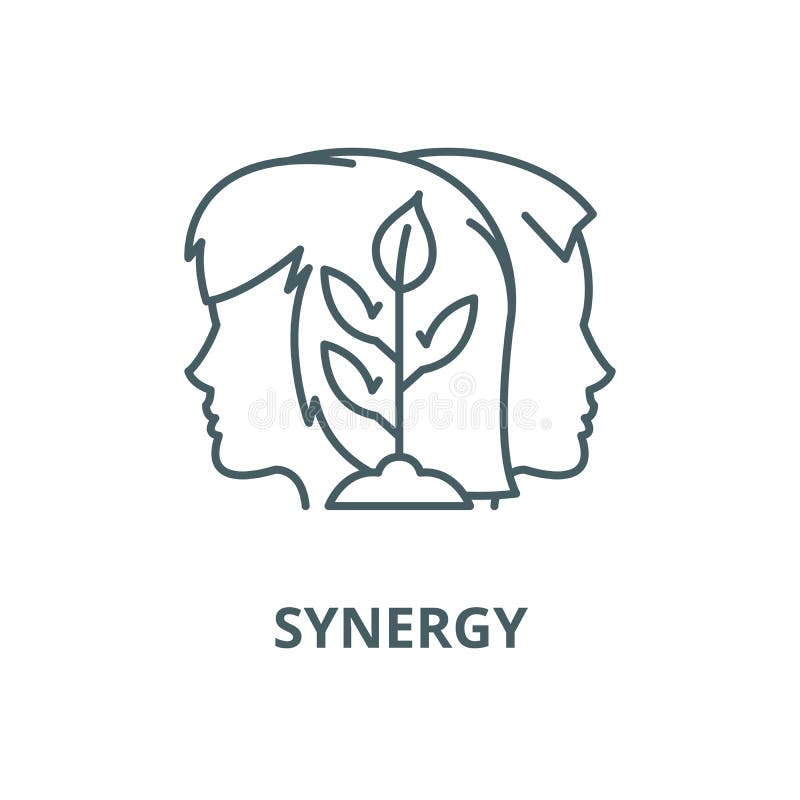 Business Synergy Vector Line Icon, Linear Concept, Outline Sign, Symbol ... Business Synergy Vector Line Icon, Linear Concept, Outline Sign, Symbol ...