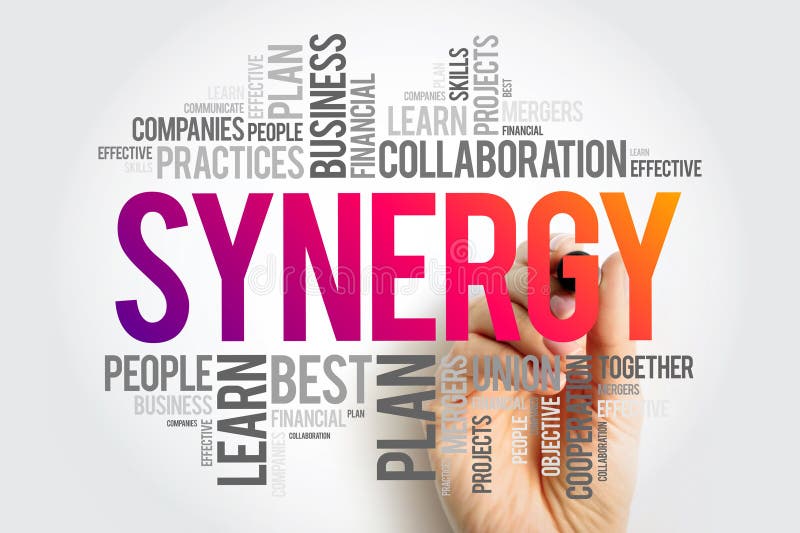 Synergy Word Cloud Collage, Business Concept Background Stock ...