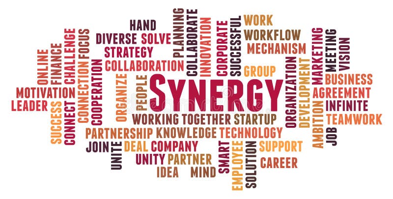 Synergy Word Cloud stock vector. Illustration of team - 158169708