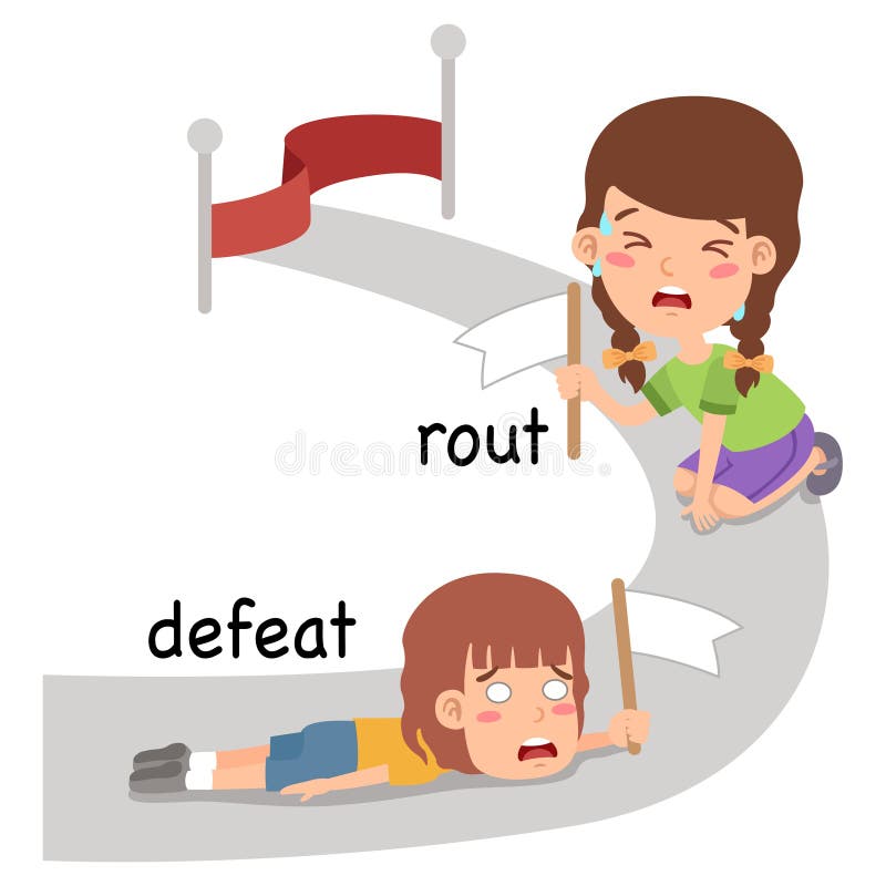 Synonyms defeat and rout stock vector. Illustration of emotion - 228446861