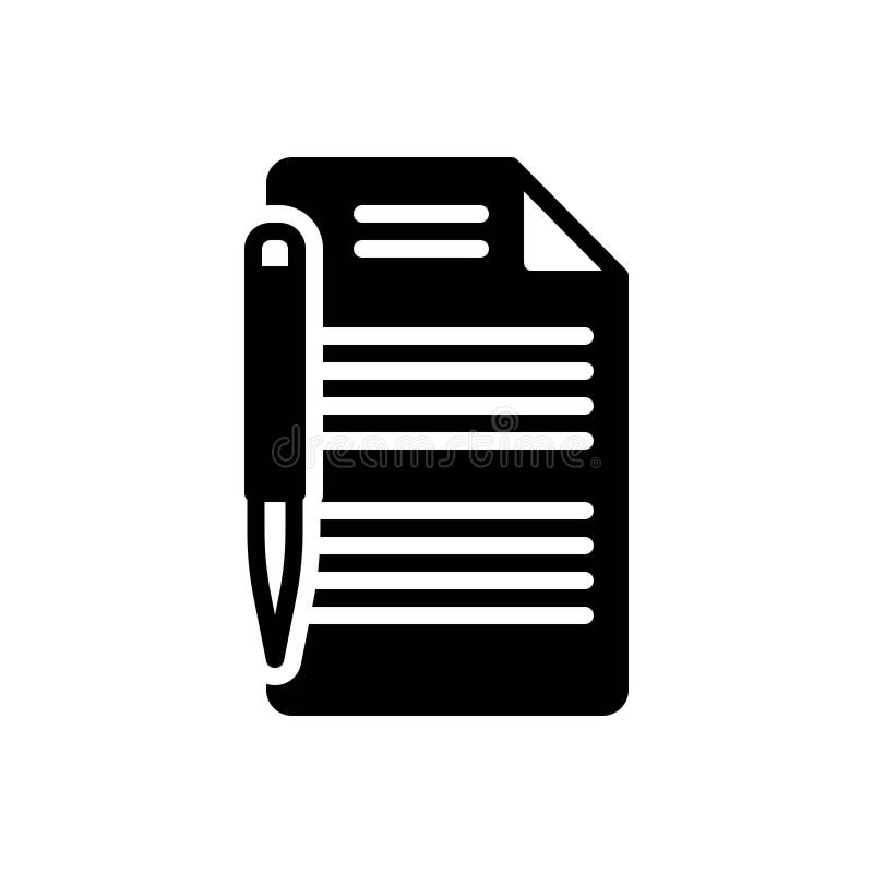 Black Solid Icon for Synopsis, Essence and Summary Stock Vector ...