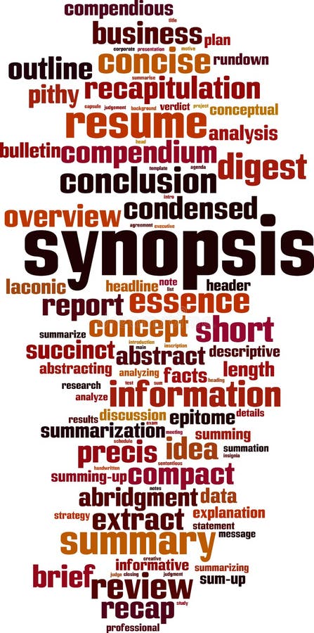 Synopsis word cloud stock vector. Illustration of length - 169616408