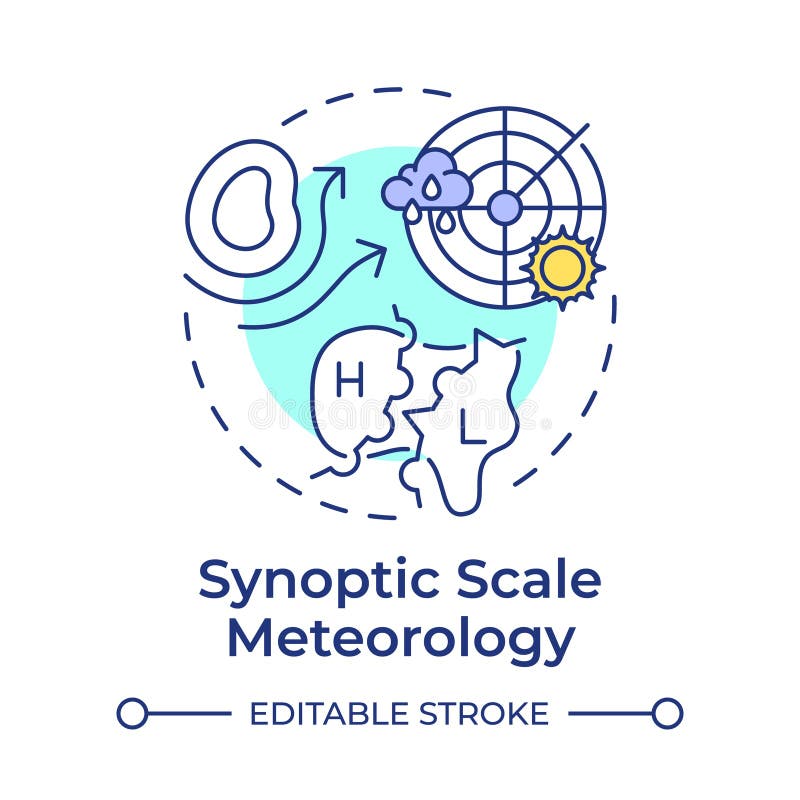 Synoptic Scale Meteorology Multi Color Concept Icon Stock Vector ...