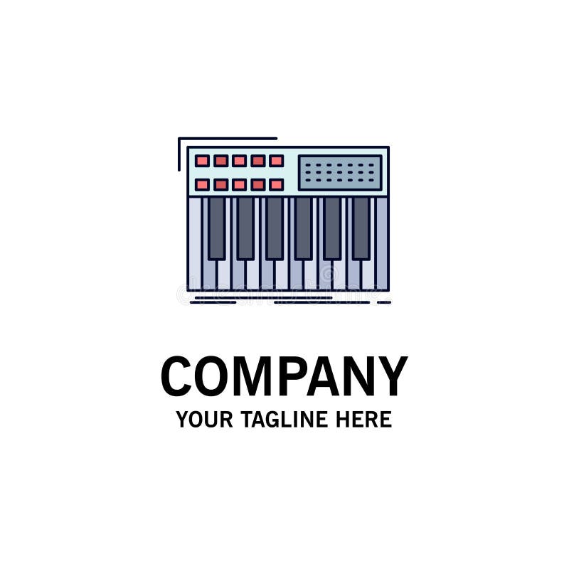 Synth, Keyboard, Midi, Synthesiser, Synthesizer Flat Color Icon Vector ...