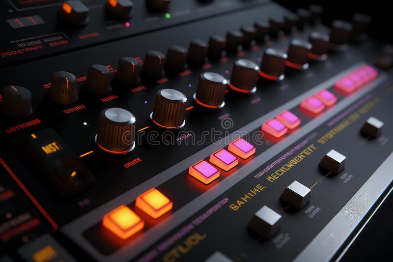 Synth Music Analog Buttons. Generate Ai Stock Illustration ...