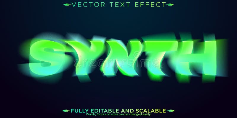 Synth Text Effect, Editable Motion and Vertigo Text Style Stock Vector ...