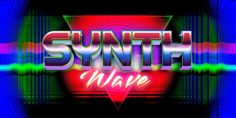 Synth Wave Editable Text Effect Retro Style with Vibrant Theme Concept ...