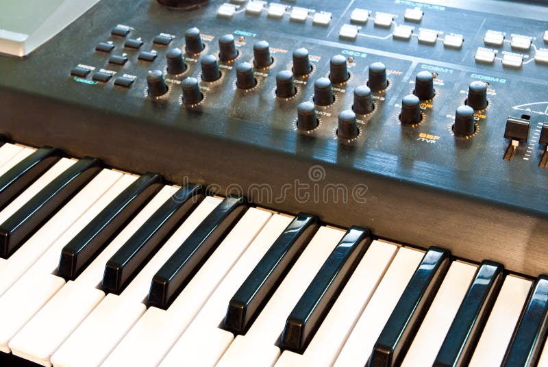 Electronic Keyboards on a Rack Stock Photo - Image of slider, nerd: 3003650