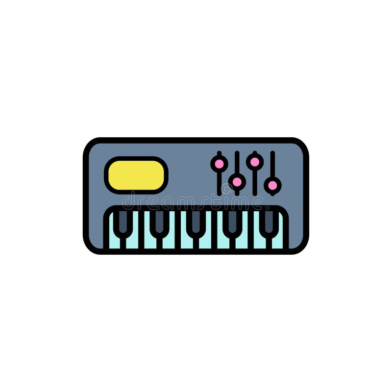 Synthesizer Flat Vector Icon Sign Symbol Stock Vector - Illustration of ...