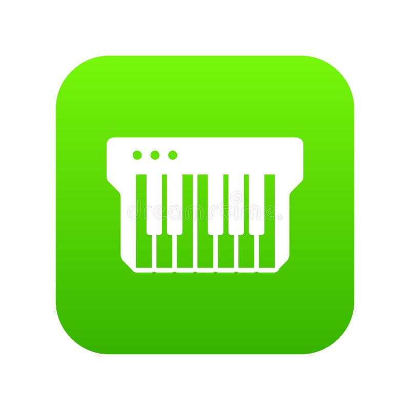 Synthesizer Icon Green Vector Stock Vector - Illustration of classical ...