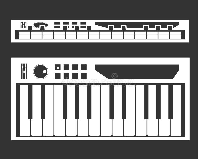 Synthesizer Icon in Black Style Isolated on White Background. Musical ...