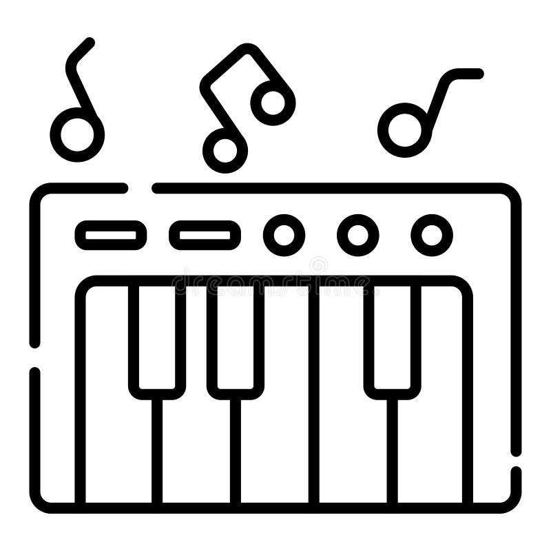 Synthesizer Icon in Black Style Isolated on White Background. Musical ...