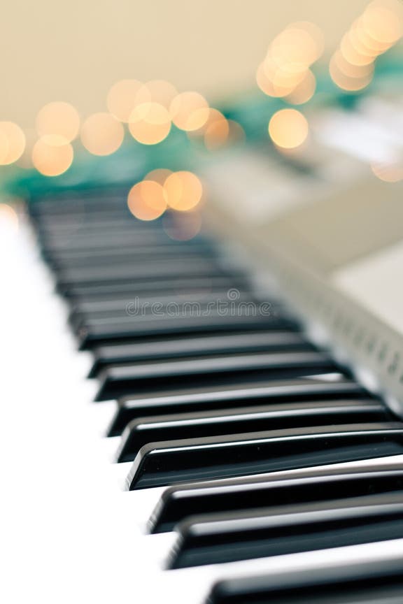Synthesizer Keyboard Bokeh Lights Stock Photo - Image of entertainment ...