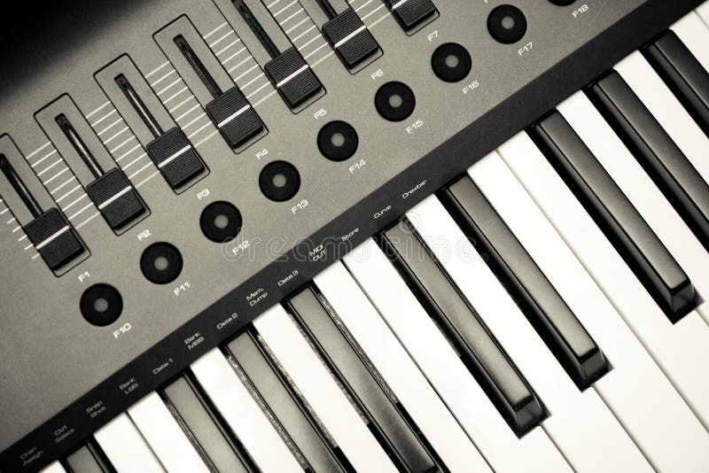 Synthesizer Keyboard and Controls Stock Photo - Image of music ...