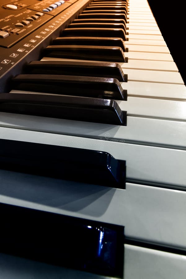 Synthesizer keys close up stock photo. Image of learn - 232140576