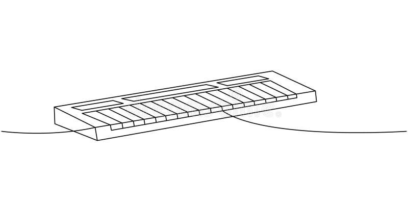 Synthesizer Piano One Line Continuous Drawing. Musical Instruments ...