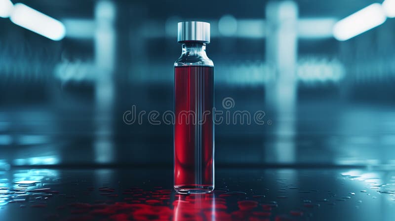 A Synthetic Blood Vial is Showcased in a Cutting-edge Lab, Emphasizing ...