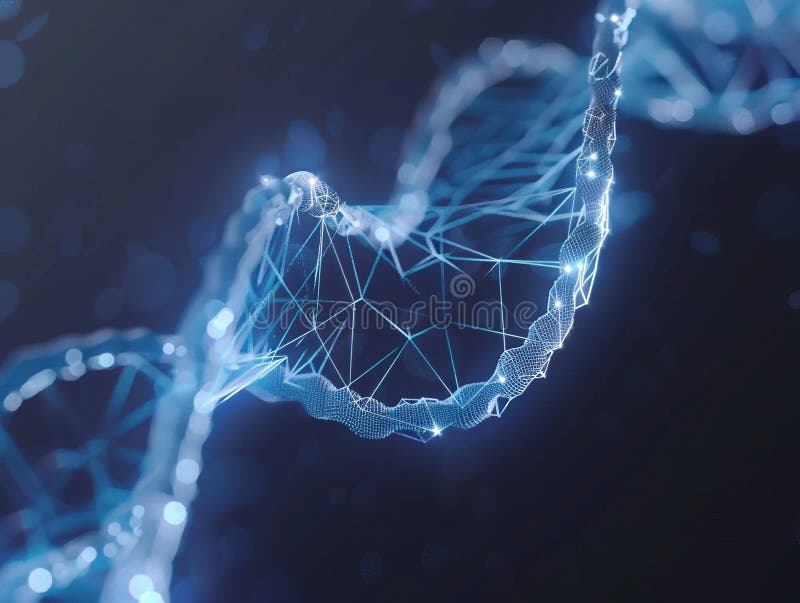 Synthetic Cyber DNA Molecule. Artificial Intelligence Neural Network ...